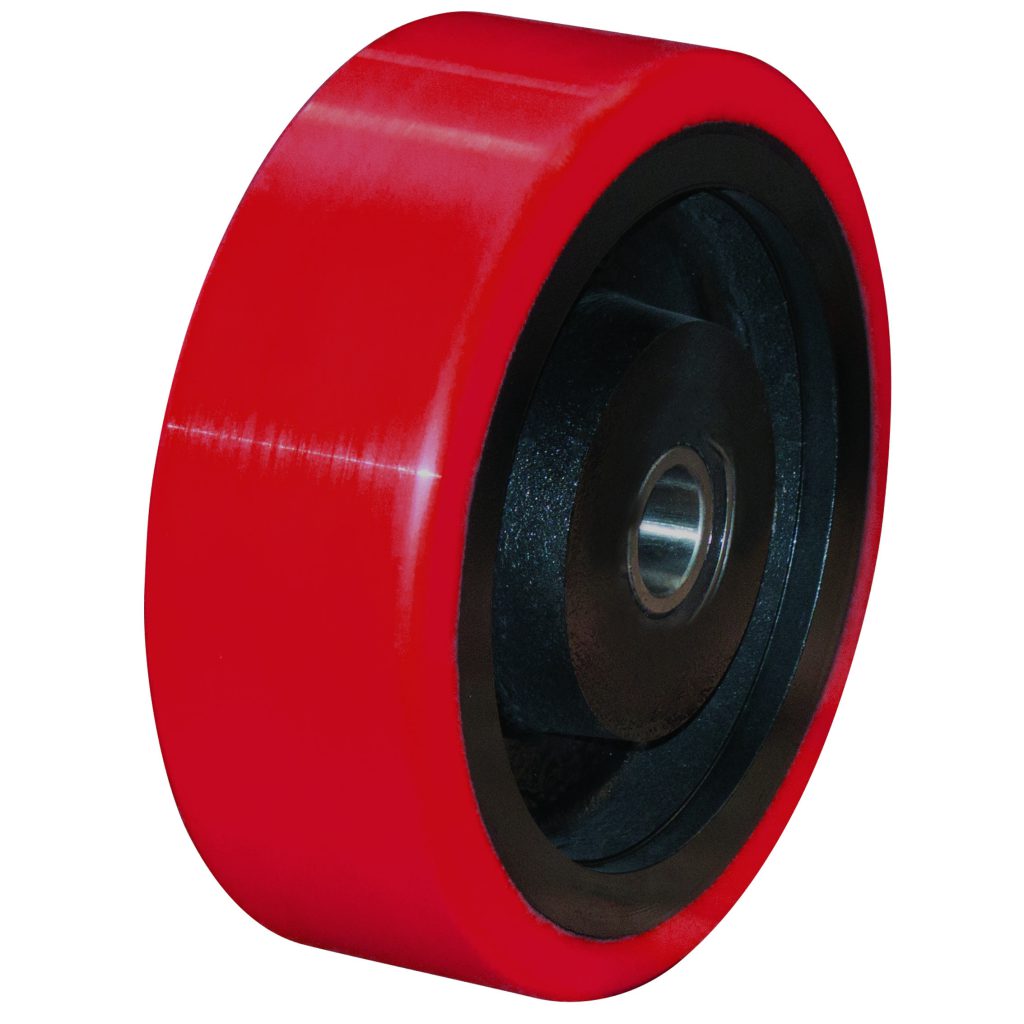 300mm Polyurethane Tyred Cast Iron Centred Wheel | 35mm Axle Diameter ...