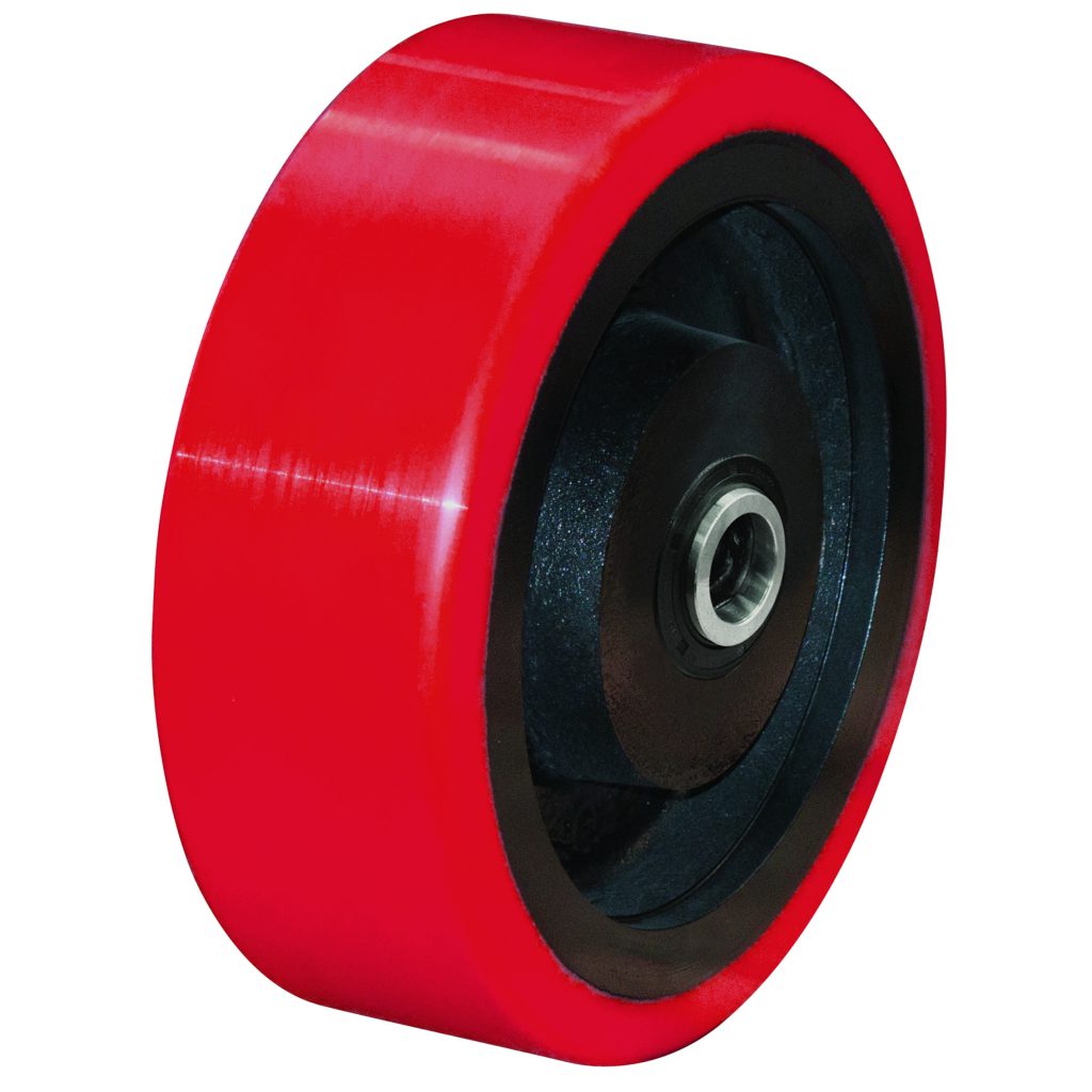 300mm Polyurethane Tyred Cast Iron Centred Wheel | 40mm Axle Diameter ...