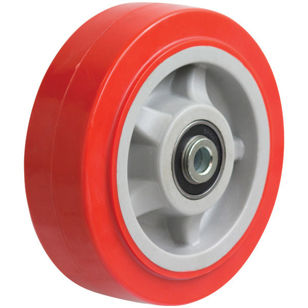 150mm Polyurethane Tyred Nylon Centred Wheel | 1/2" Axle Diameter ...