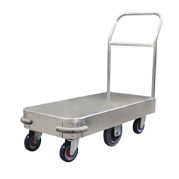 Narrow 6 Wheel Stock Platform Trolley Single Handle | PGR100 - Richmond ...