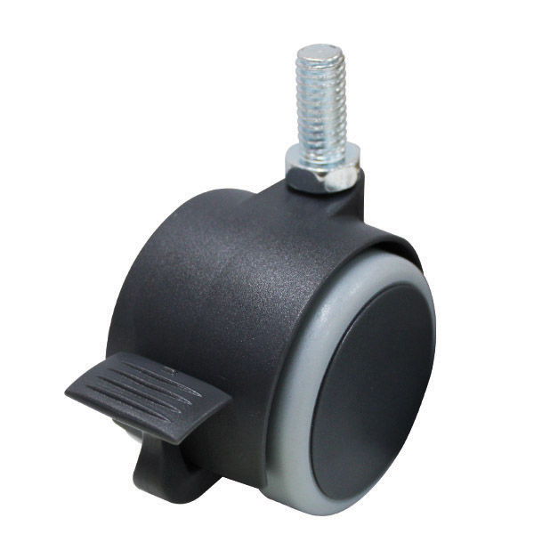 Pack of 2 Non-Marking Twin Wheel Threaded Stem Castors (S054BPK2 ...