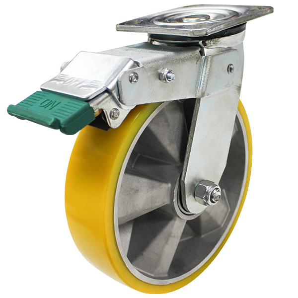 200mm Crowned Poly Aluminium Castor with Directional Lock 600kg ...