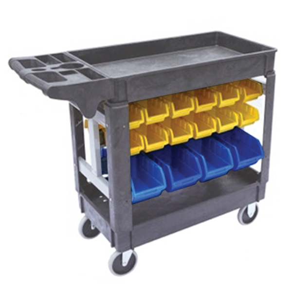 250kg 2 Shelf Warehouse Order Picker Trolley 1185x650x855mm (SPR006 ...