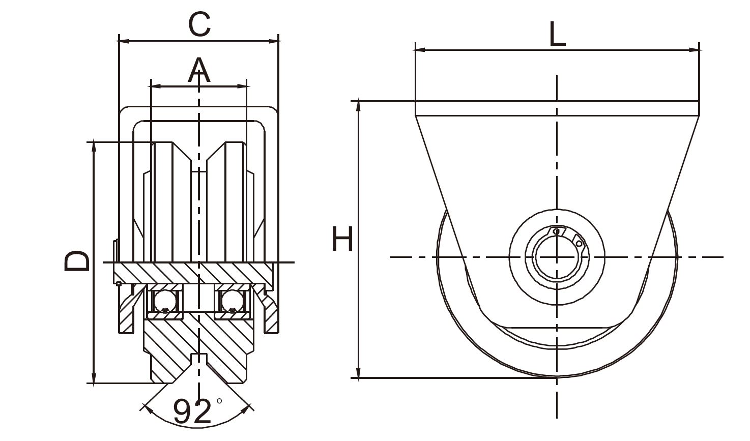 43mm External Sliding Gate Wheel - (GTR270) - Richmond Wheel & Castor Co