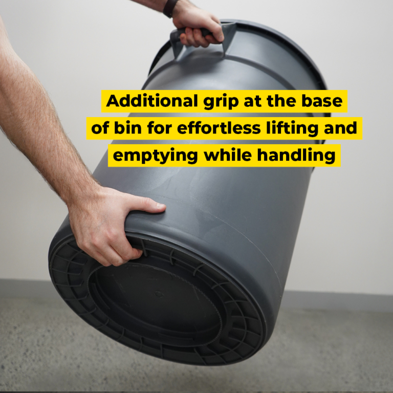 76L Round Food-Grade Bin - Grey (FBR076GRY) - Richmond Rolling Solutions
