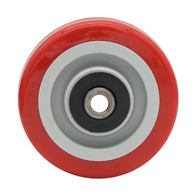 100mm Polyurethane Tyred Nylon Centred Wheel | 3/8" Axle Diameter ...