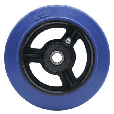 150mm Rubber Tyred Cast Iron Centred Wheel | 1/2" Axle Diameter (RT6642 ...