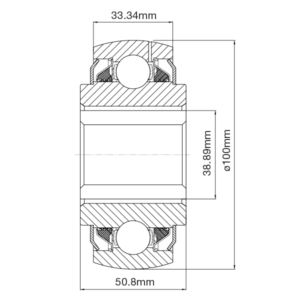 PDNF11008R3 Square Bore Agricultural Bearing 100 x 38.89 x 50.8mm ...