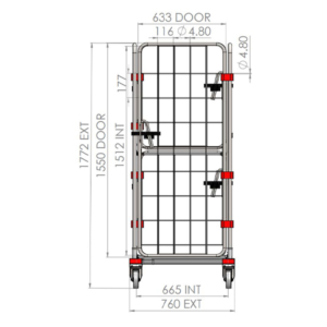 4 Sided Roll Cage with 2 Half Doors + 1 Full Door - Z Base (RCR411 ...