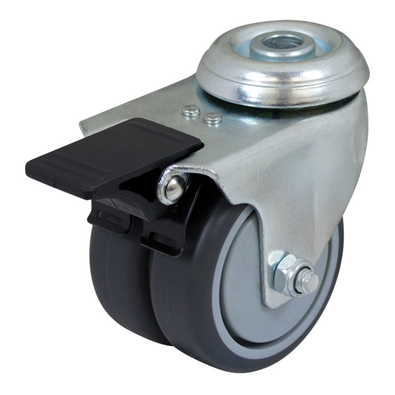 75mm Rubber Wheel 50kg Capacity Castor (S3710) - Richmond Rolling Solutions