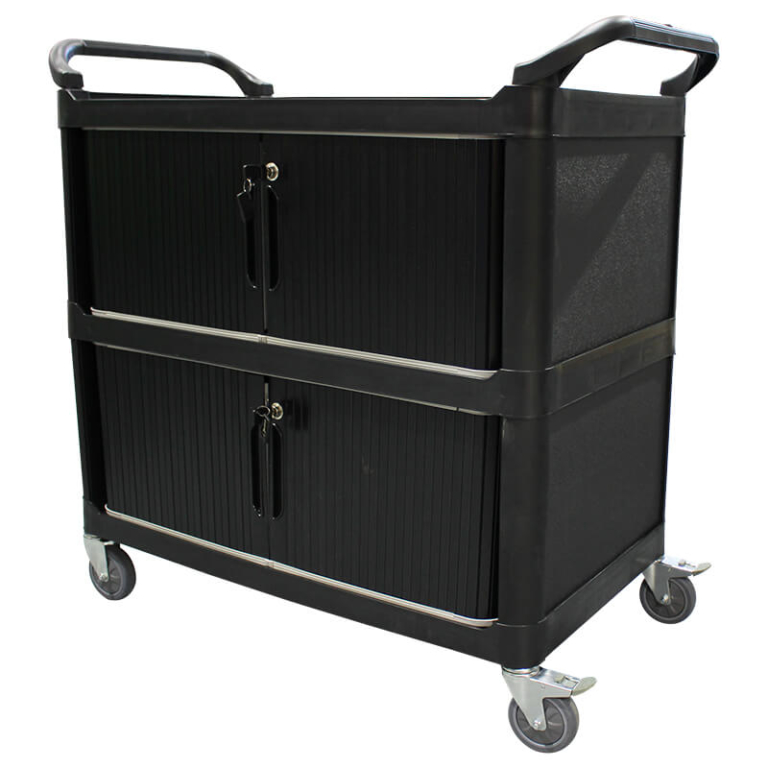 3 Tier 895x505mm Service Trolley with Sliding Doors (STR327) - Richmond ...