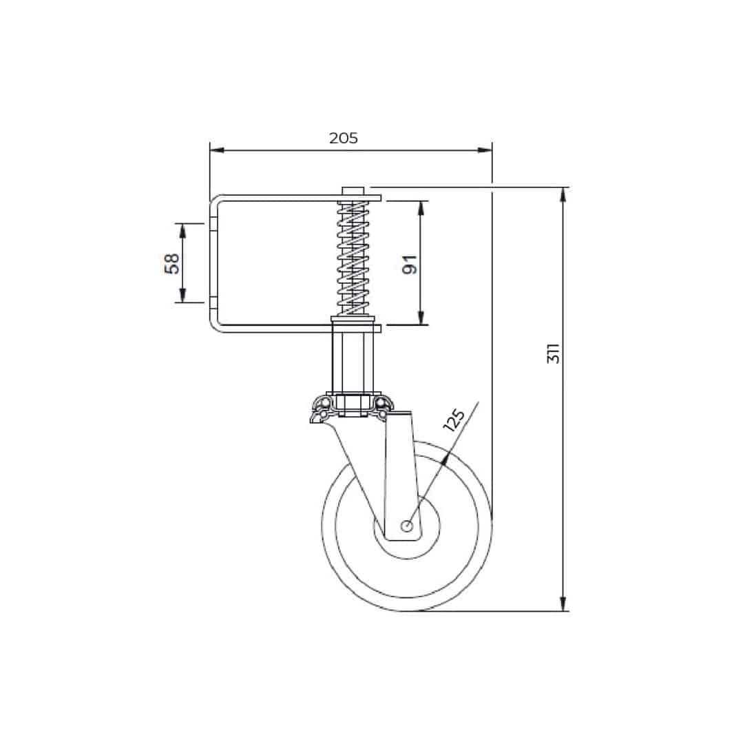 125mm Nylon Spring Loaded Gate Wheel 30kg Capacity (S5025) - Richmond ...