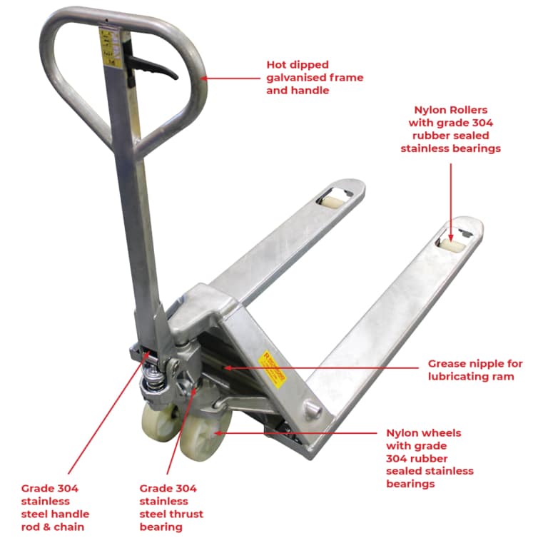 Standard 2000kg Galvanised Pallet Jack (PJR003) - Richmond Rolling ...