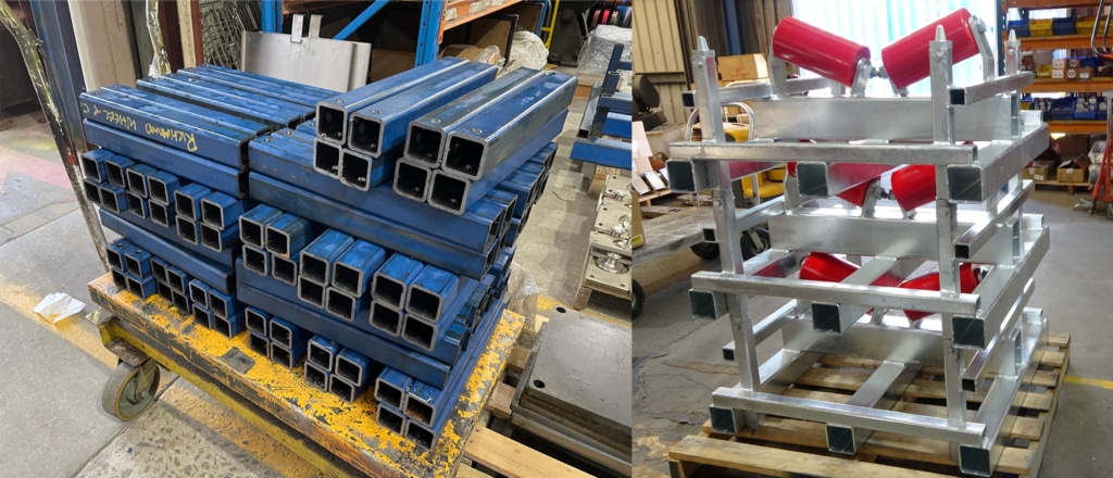 Custom made stackable Pipe Rollers that can handle any pipeline in any ...
