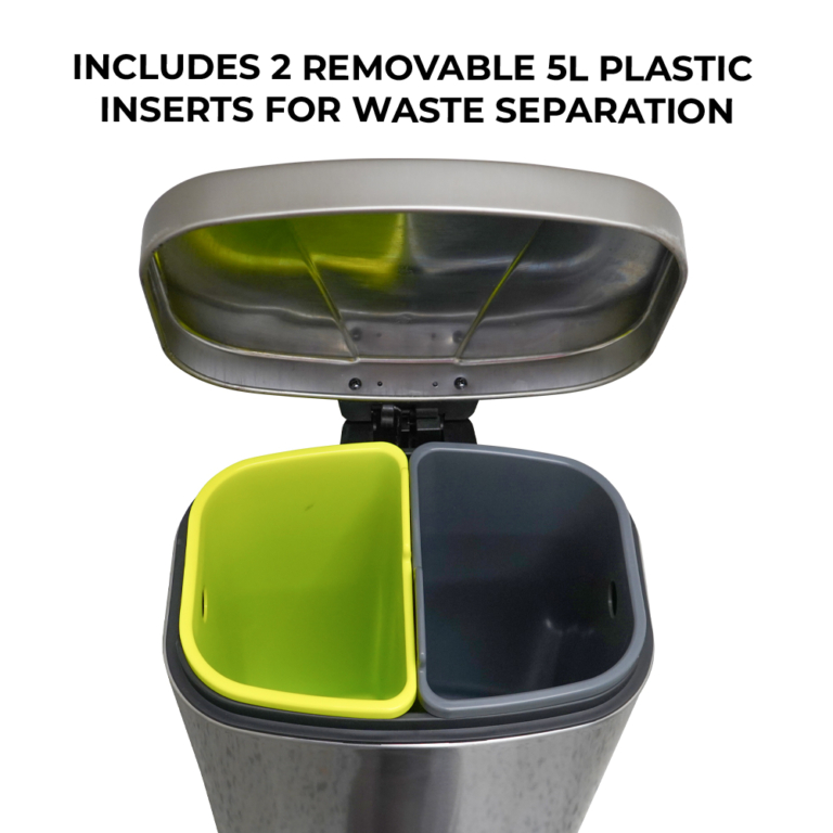 10L Stainless Steel Pedal Bin with Dual Inserts (PBSS010) - Richmond ...