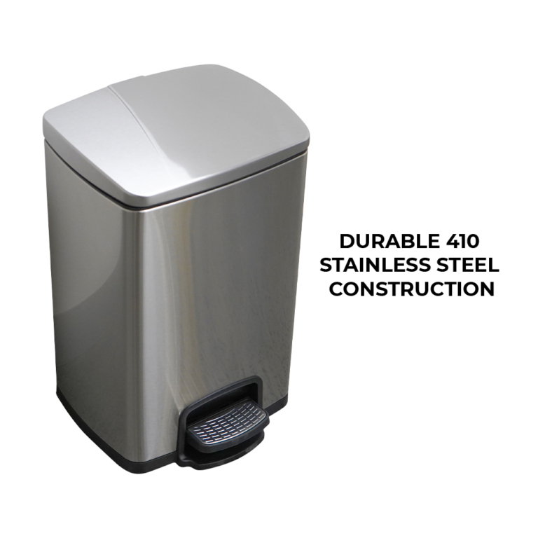 20L Stainless Steel Pedal Bin - Soft Close, Fingerprint Resistan