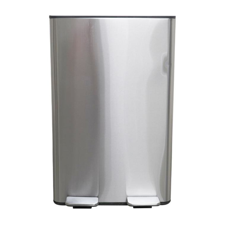60L Dual Lid Stainless Steel Pedal Bin for Waste & Recycling