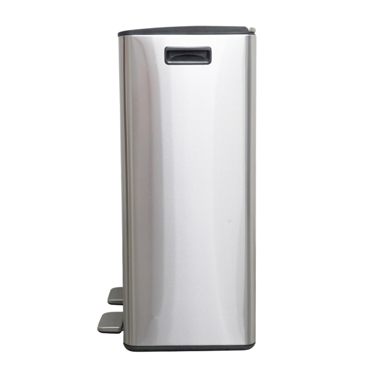 60L Dual Lid Stainless Steel Pedal Bin for Waste & Recycling