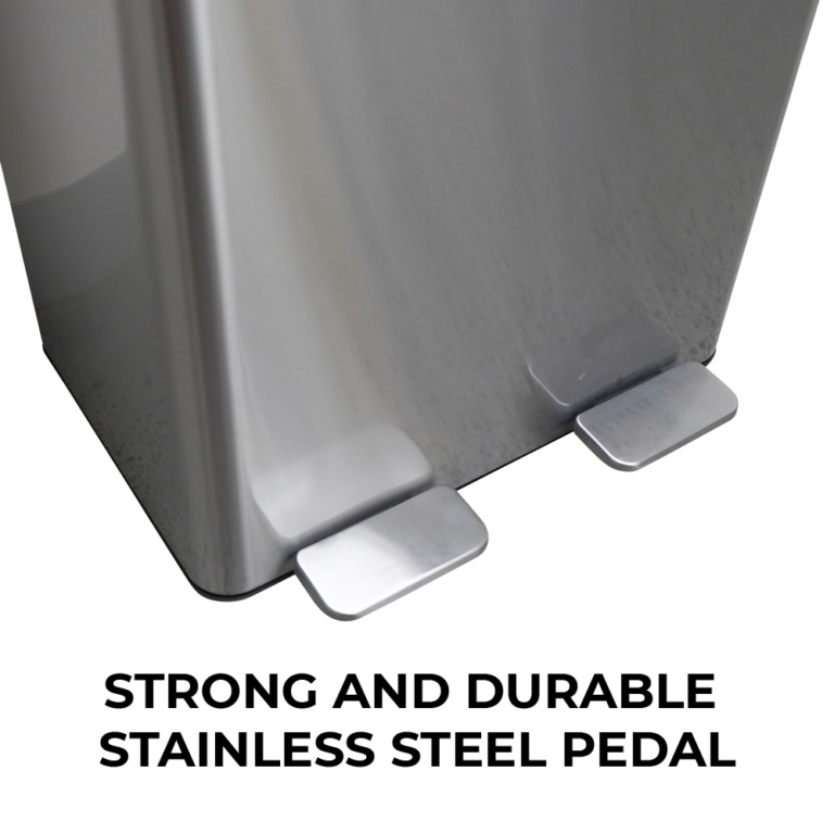 60L Dual Lid Stainless Steel Pedal Bin for Waste & Recycling