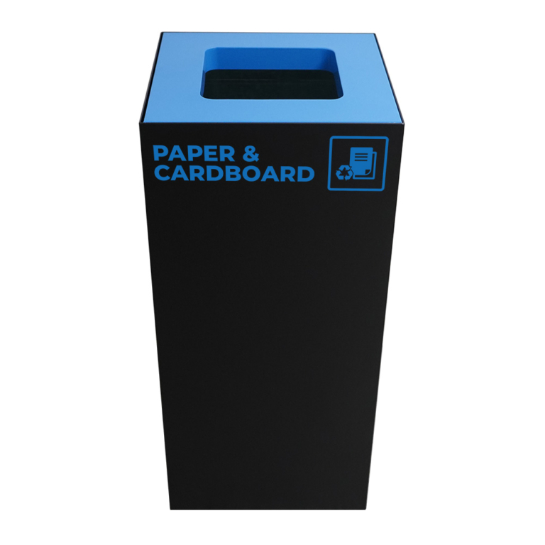 Waste Recycling Station Bin – Blue Lid – Paper & Cardboard Recycling ...