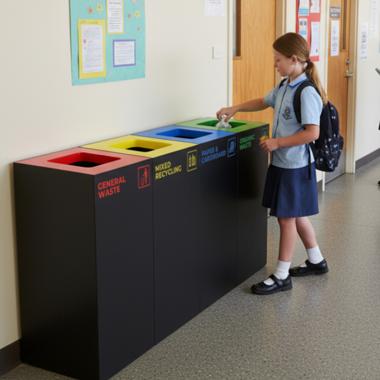 Waste Recycling Station Bin – Red Lid – General Waste (WRS001 ...